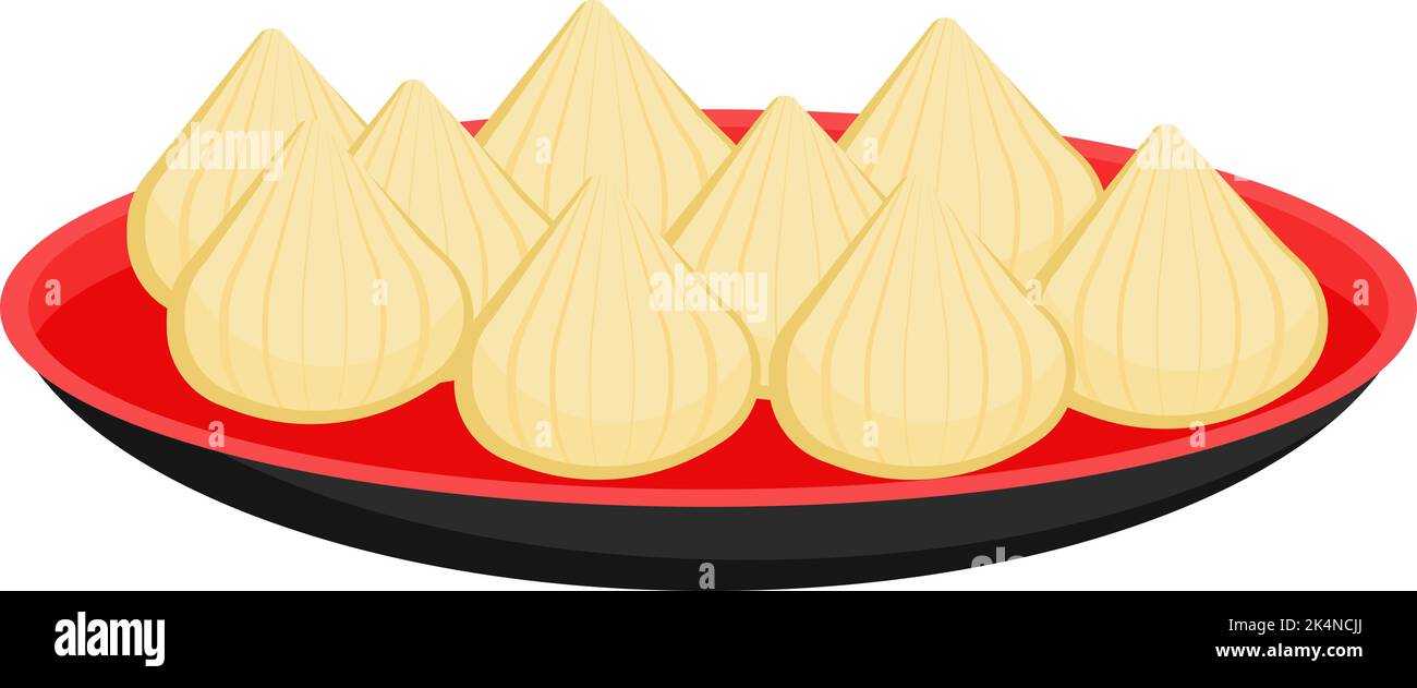 Momo dish, illustration, vector on a white background Stock Vector ...