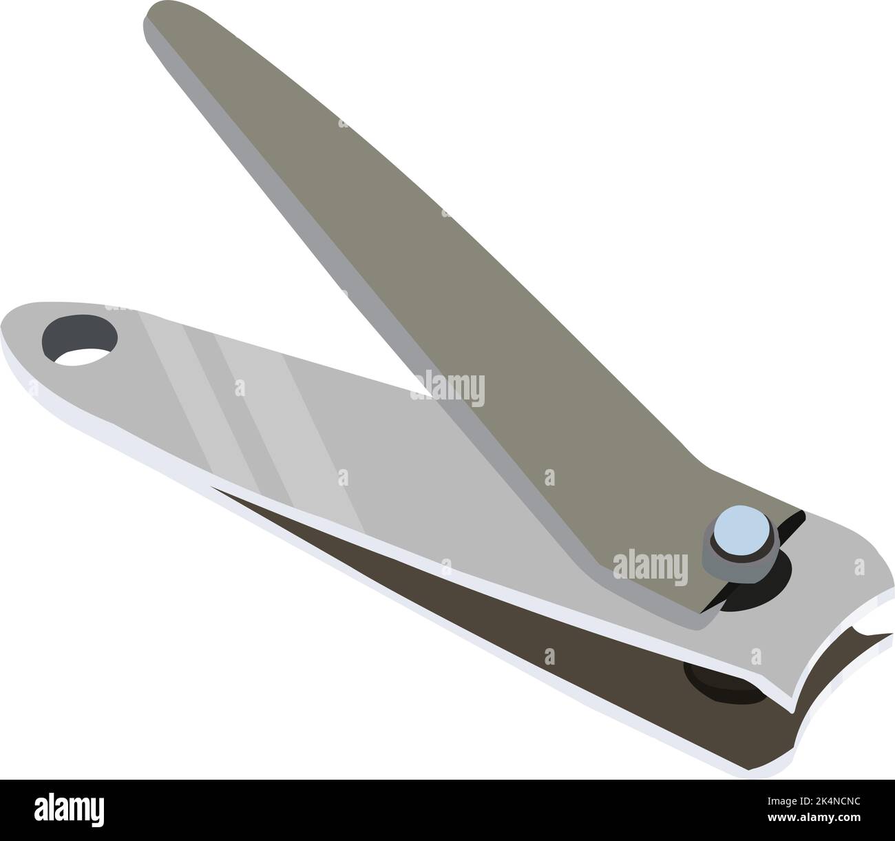 Grey metal clip, illustration, vector on a white background Stock ...