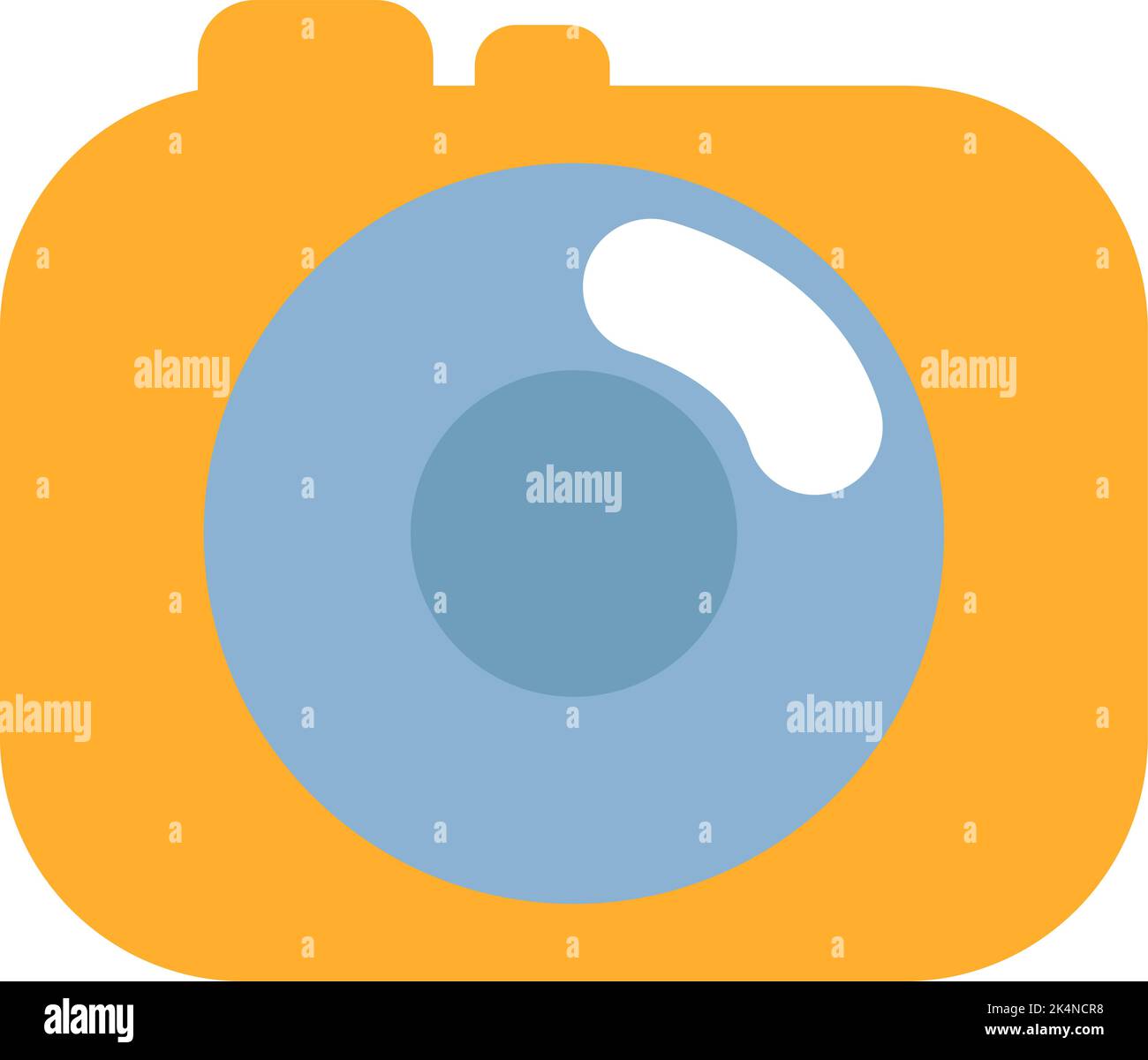 Yellow camera, illustration, vector on a white background Stock Vector ...