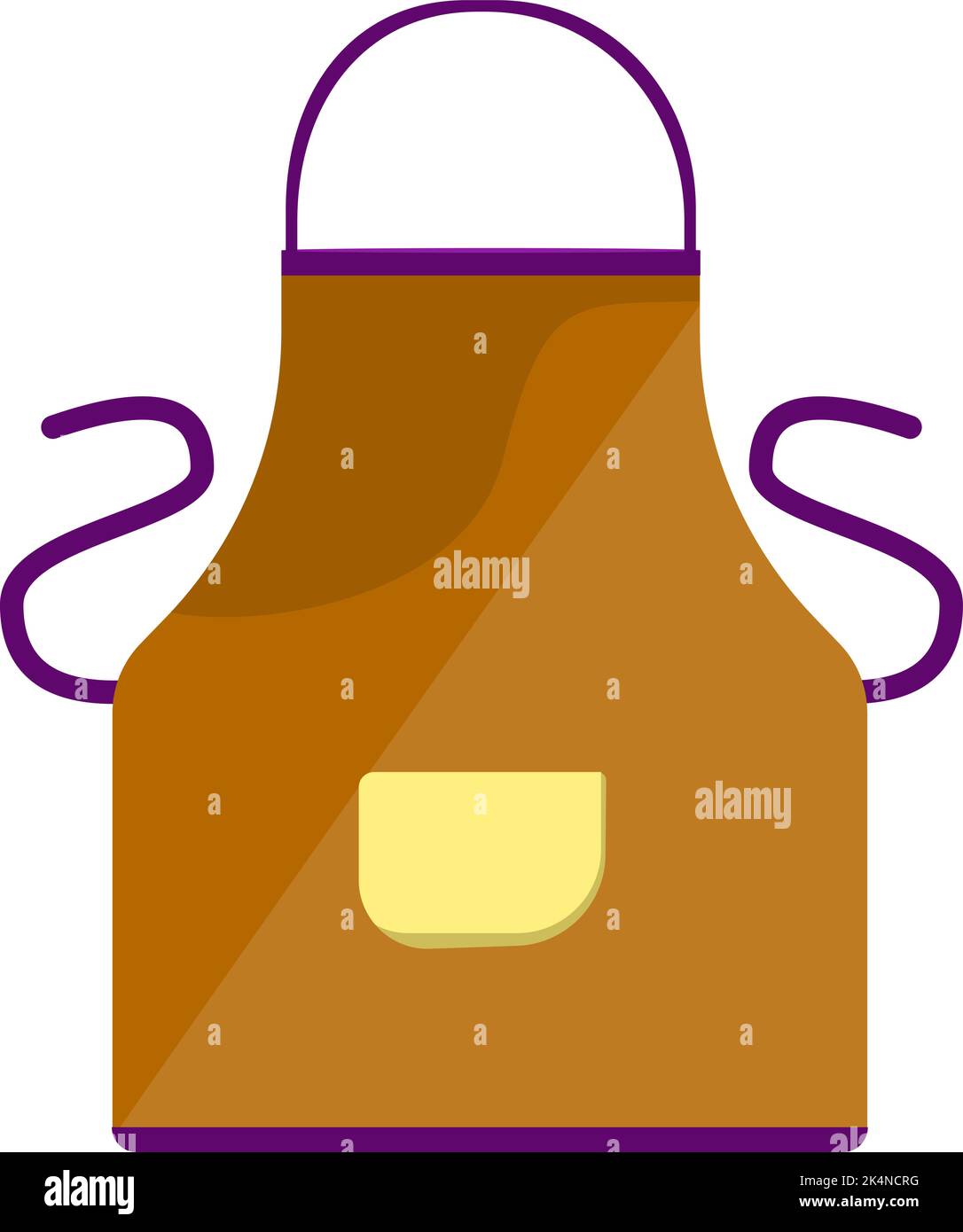 Brown apron, illustration, vector on a white background Stock Vector ...
