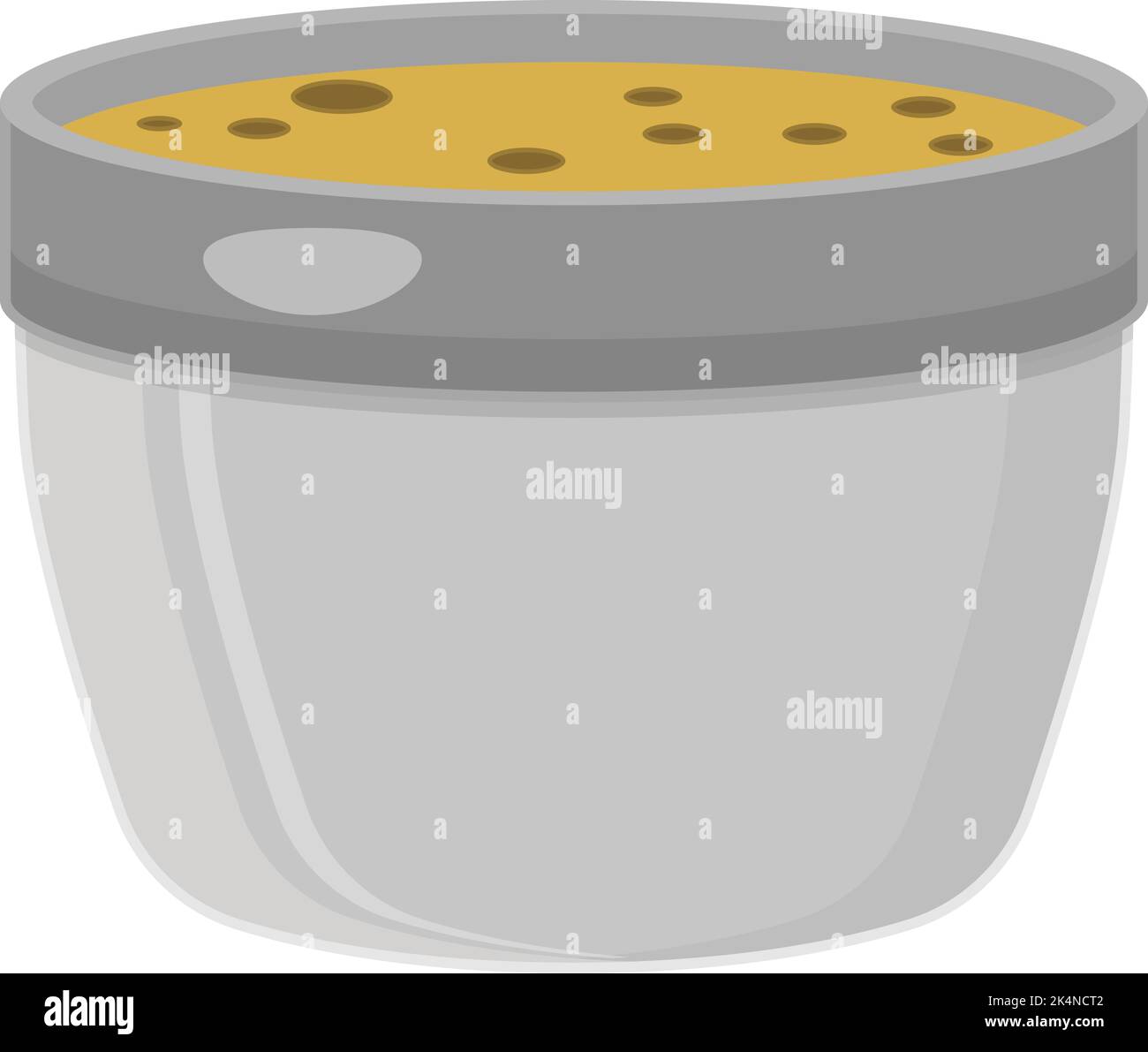 Mixing bowl with cake batter, illustration, vector on a white ...