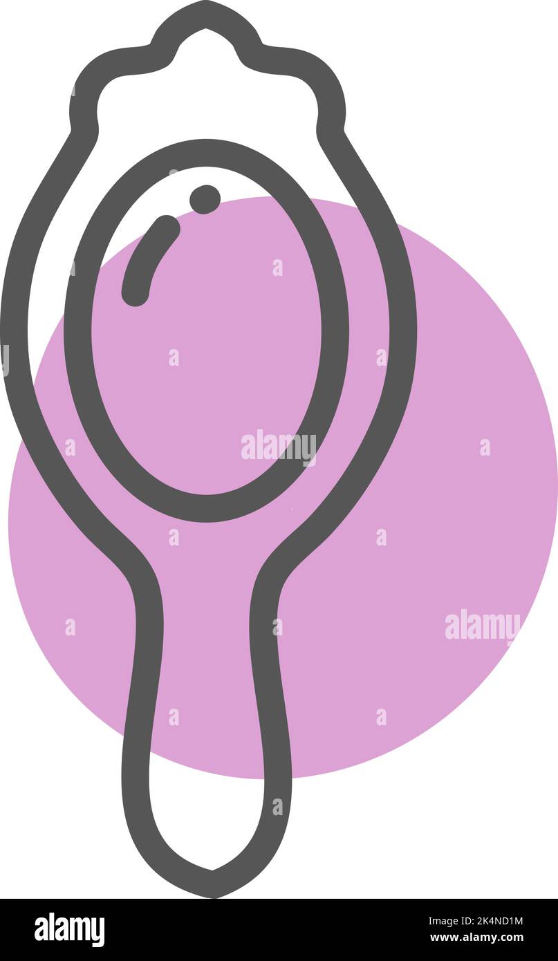 Hand mirror, illustration, vector on a white background Stock Vector ...