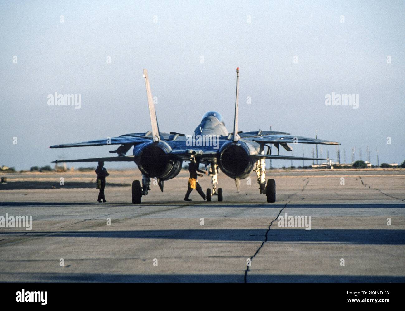 Grumman F-14 gets final check before moving to the runway an NAS ...