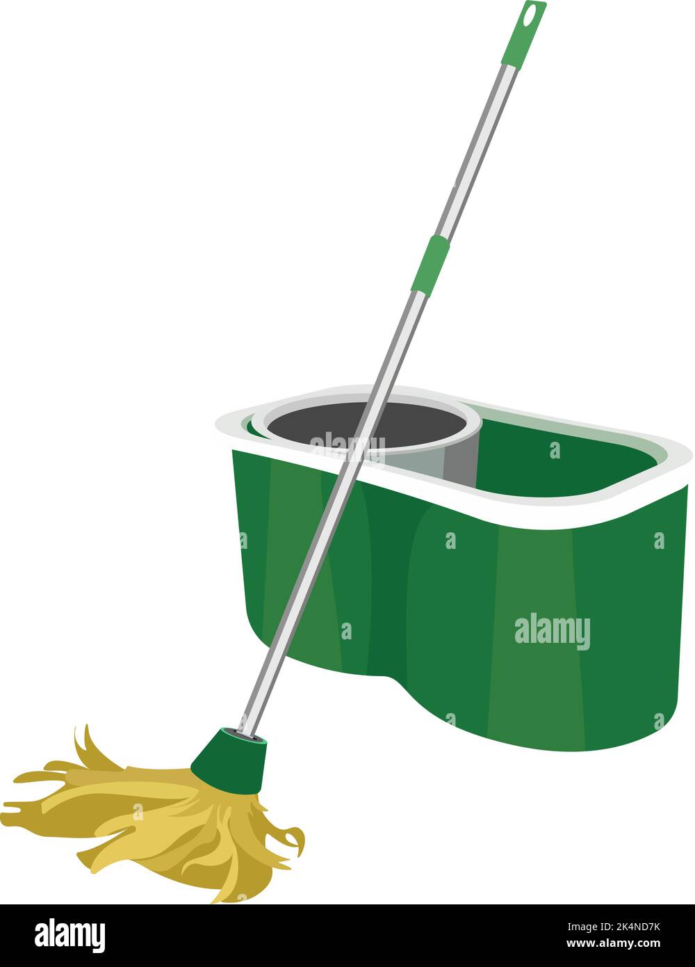 Green mop brush, illustration, vector on a white background Stock ...