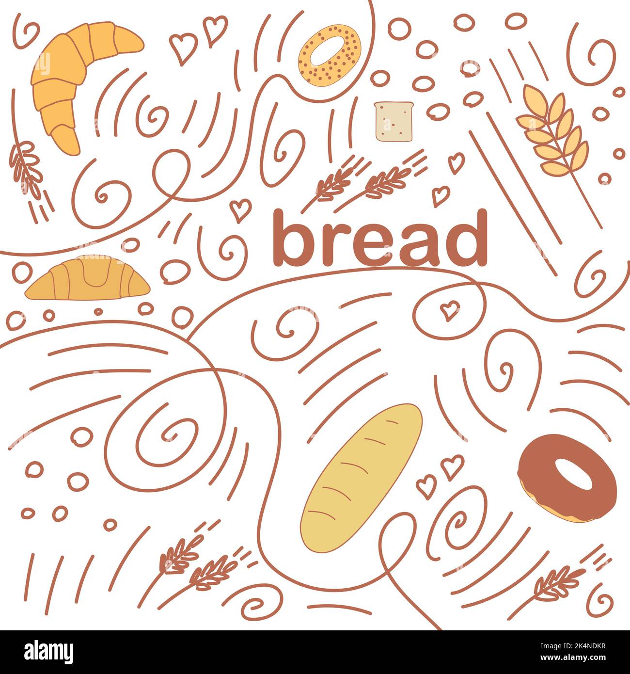Croissant bread sketch hand Stock Vector Images - Alamy