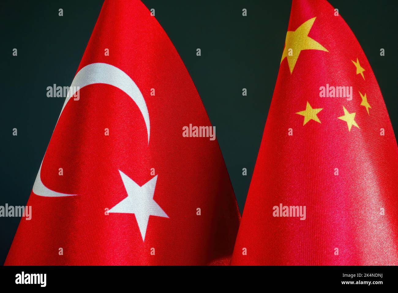 Flags of Turkey and China as a concept of political relations Stock ...