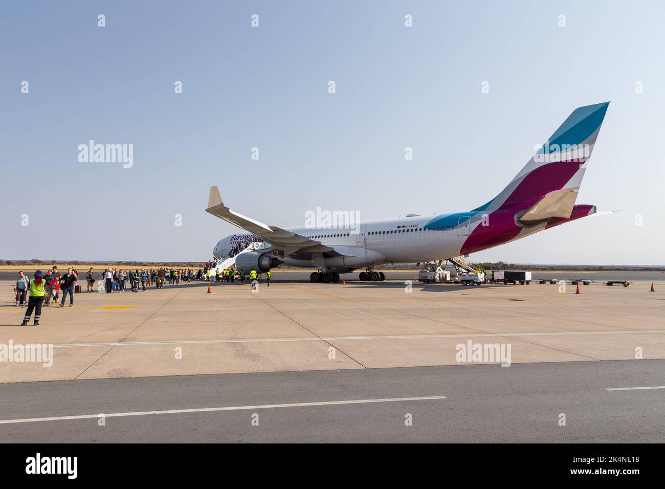 Windhoek, Namibia - 27 September 2018: Passengers disembarking from ...