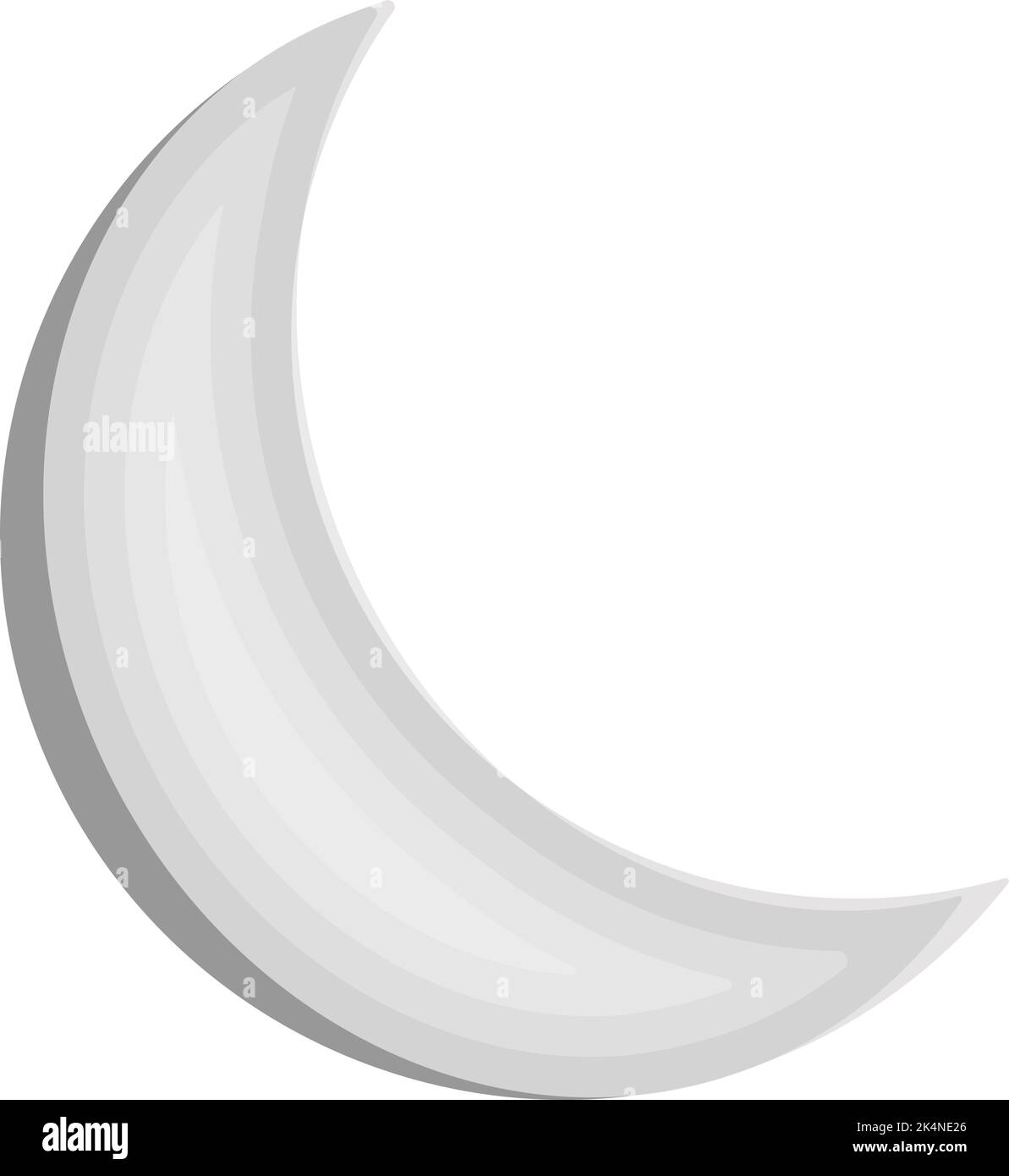 White young moon, illustration, vector on a white background Stock ...