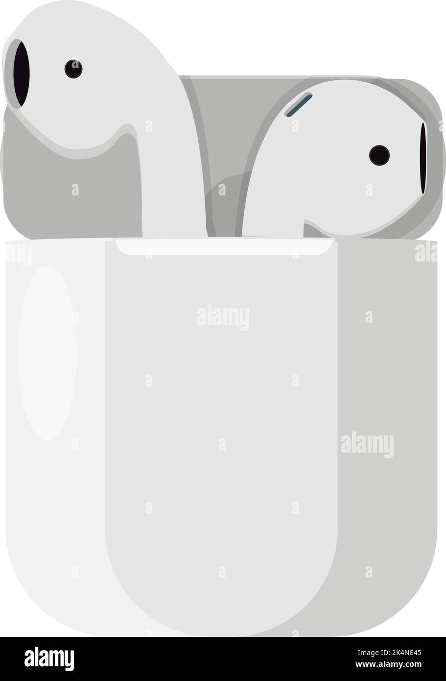 Air pods in white box, illustration, vector on a white background Stock ...