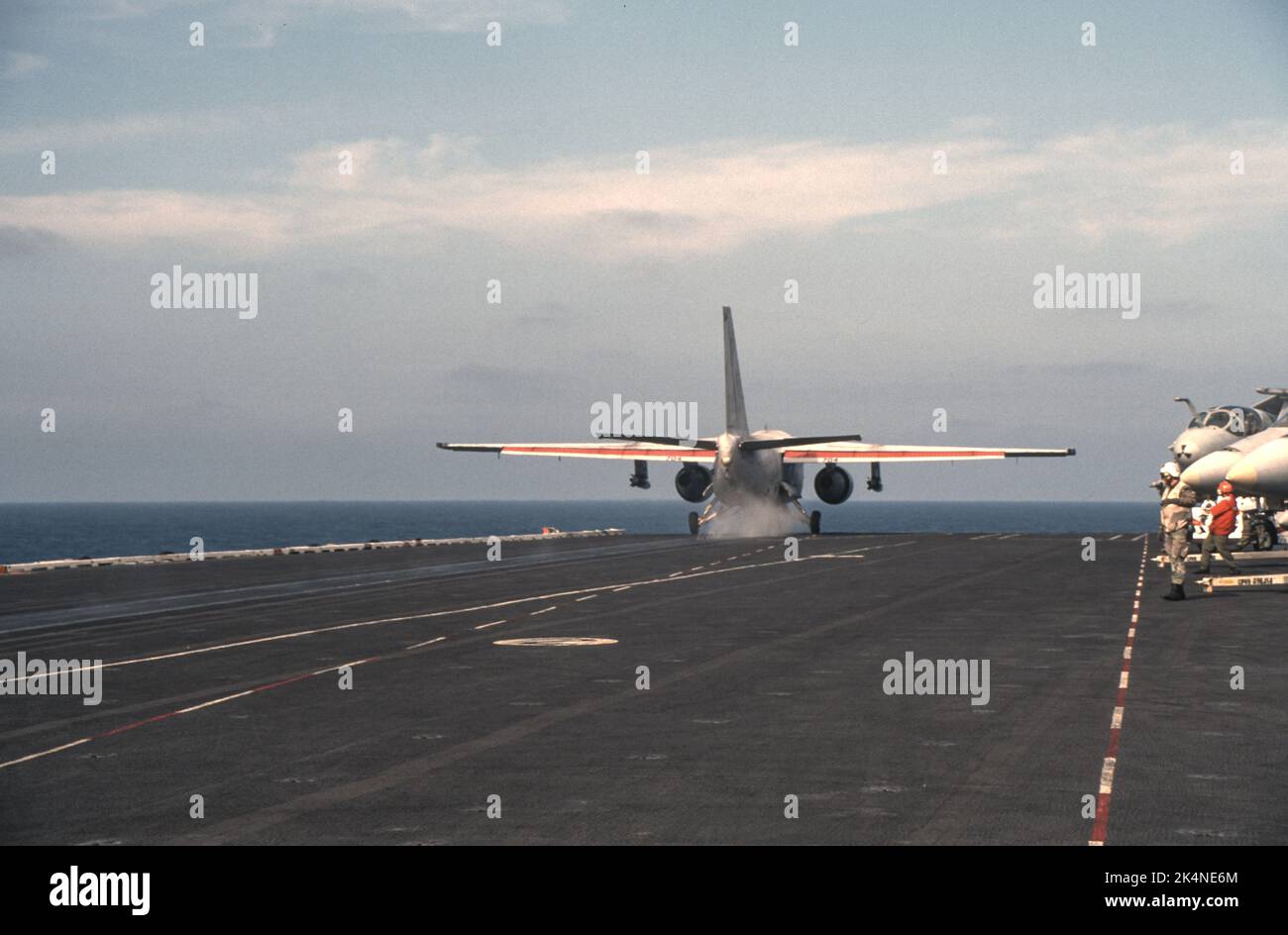 Lockheed S3 Viking launches off aircraft carrier Stock Photo - Alamy