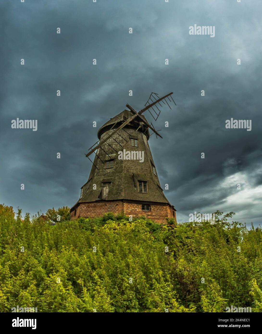 Old windmill on grass hi-res stock photography and images - Alamy