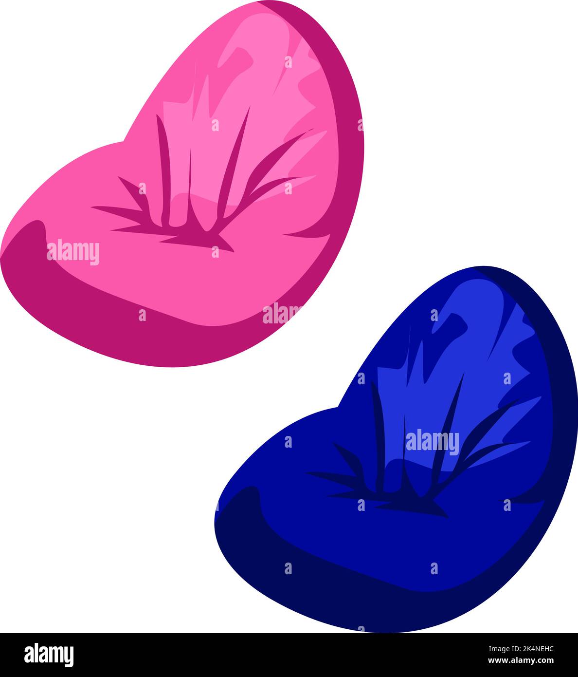 Two bean bags, illustration, vector on a white background Stock Vector ...