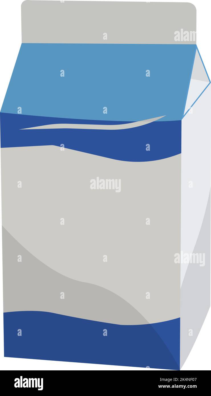 Milk carton, illustration, vector on a white background Stock Vector ...