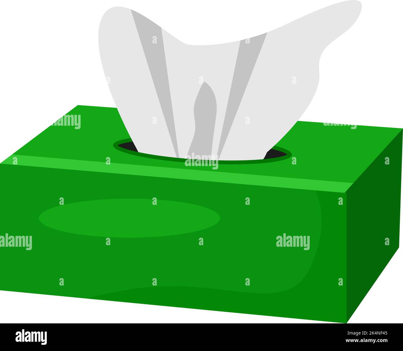 Green napkin box, illustration, vector on a white background Stock ...