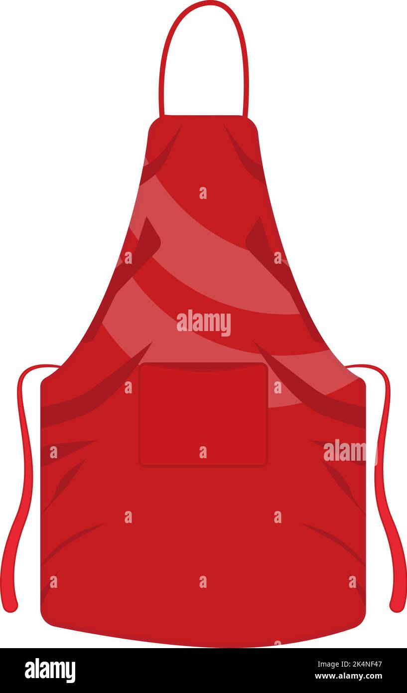 Red apron, illustration, vector on a white background Stock Vector ...