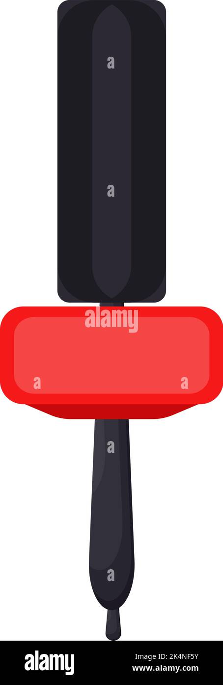 Red and black microphone, illustration, vector on a white background ...