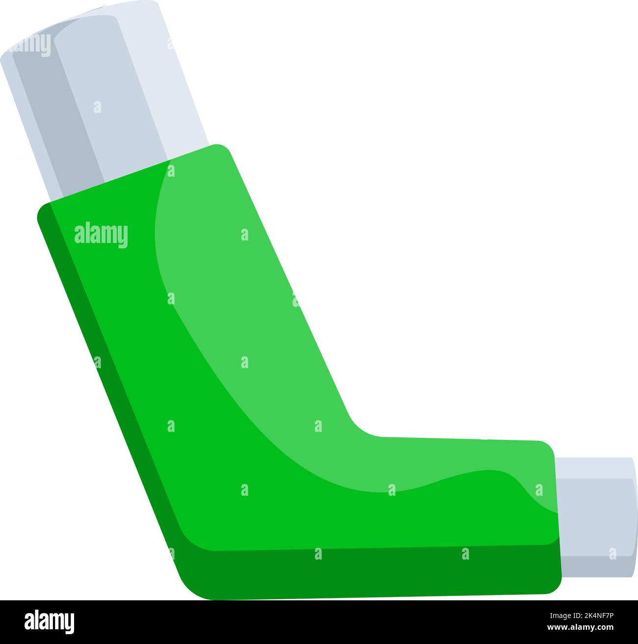 Green asthma inhaler, illustration, vector on a white background Stock ...