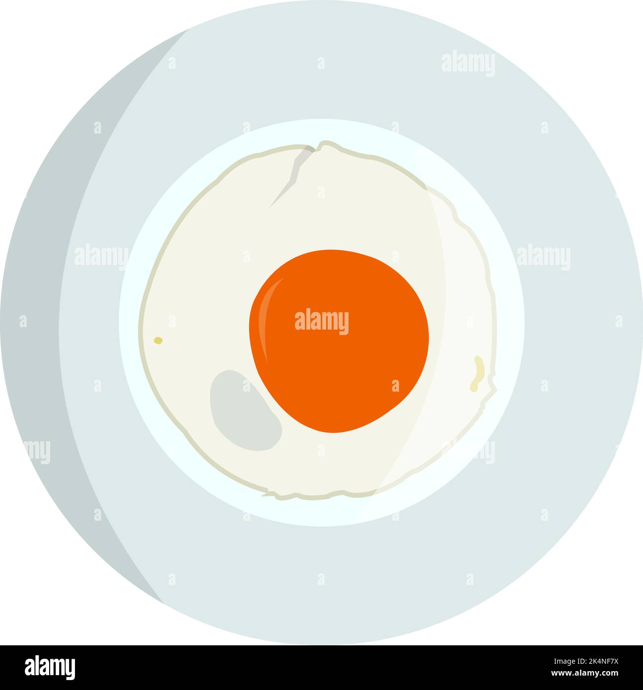 White plate fried egg on Stock Vector Images - Alamy