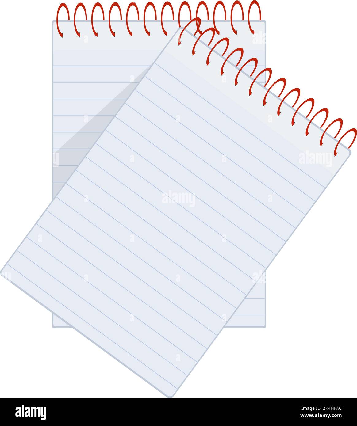 Notebook with lines, illustration, vector on a white background Stock ...