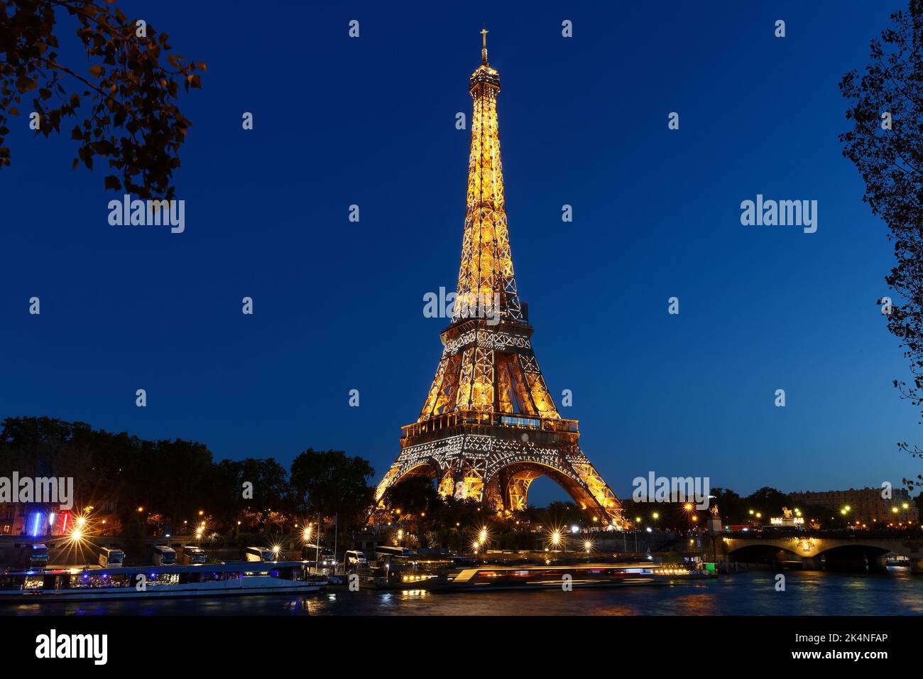 The Eiffel Tower Tour Eiffel illuminated at night, Paris, France Stock Photo - Alamy