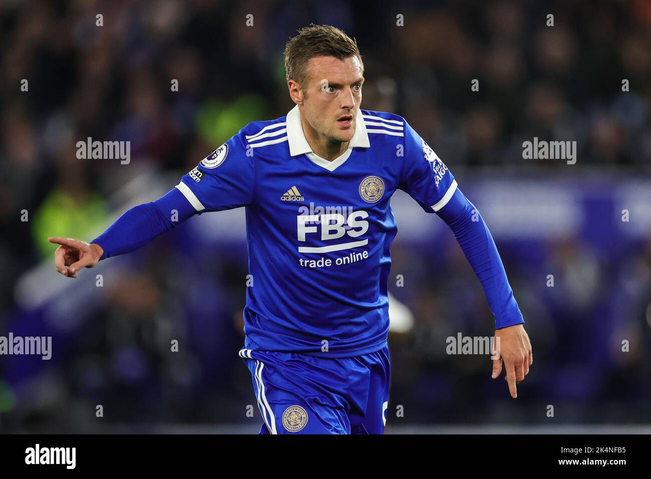 Jamie Vardy #9 of Leicester City in action during the during the ...