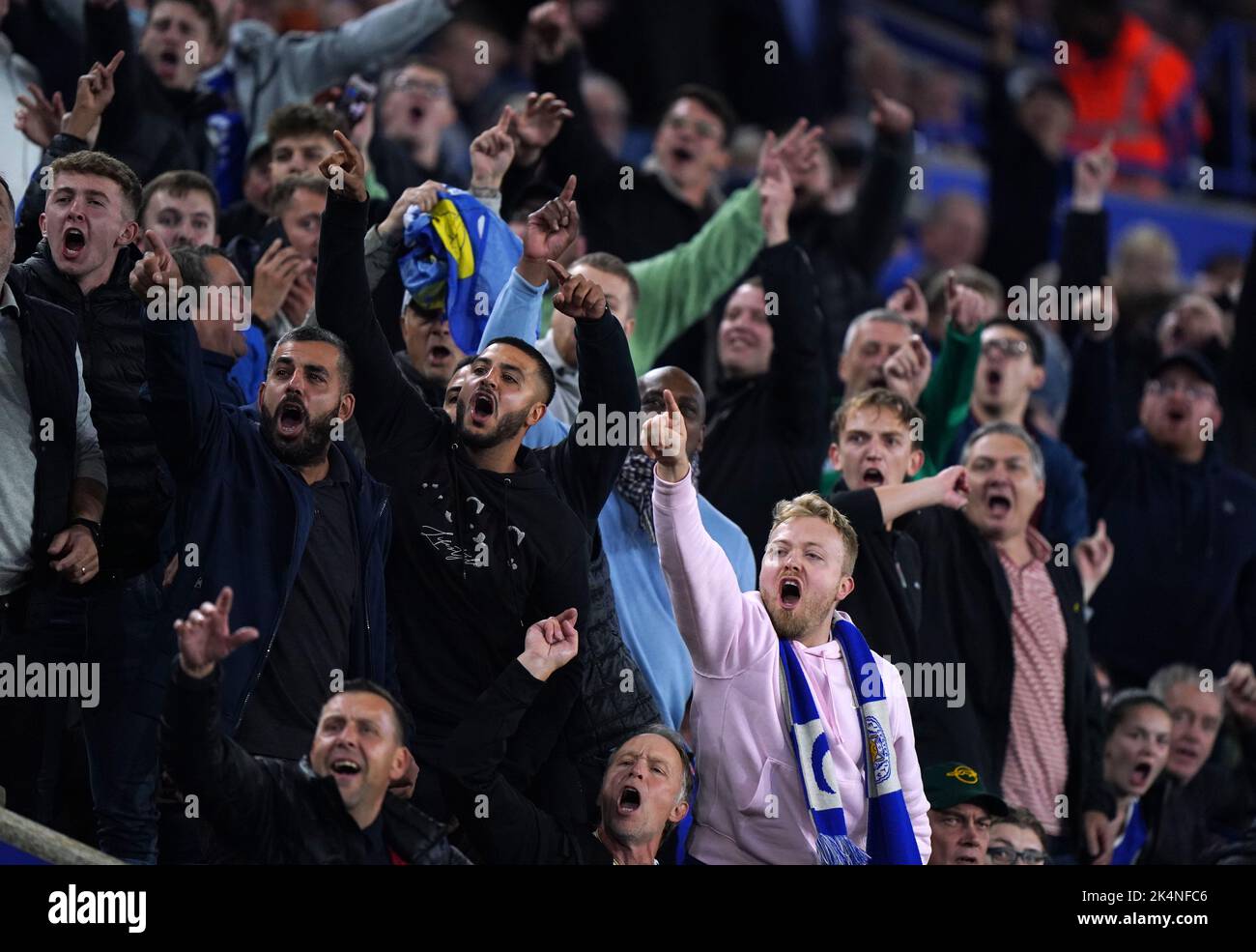 Leicester City fans taunt the Nottingham Forest fans during the Premier ...
