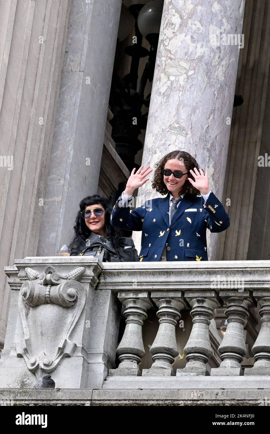 Paris, France, October 3, 2022, Ella Emhof attends the Thom Browne show ...