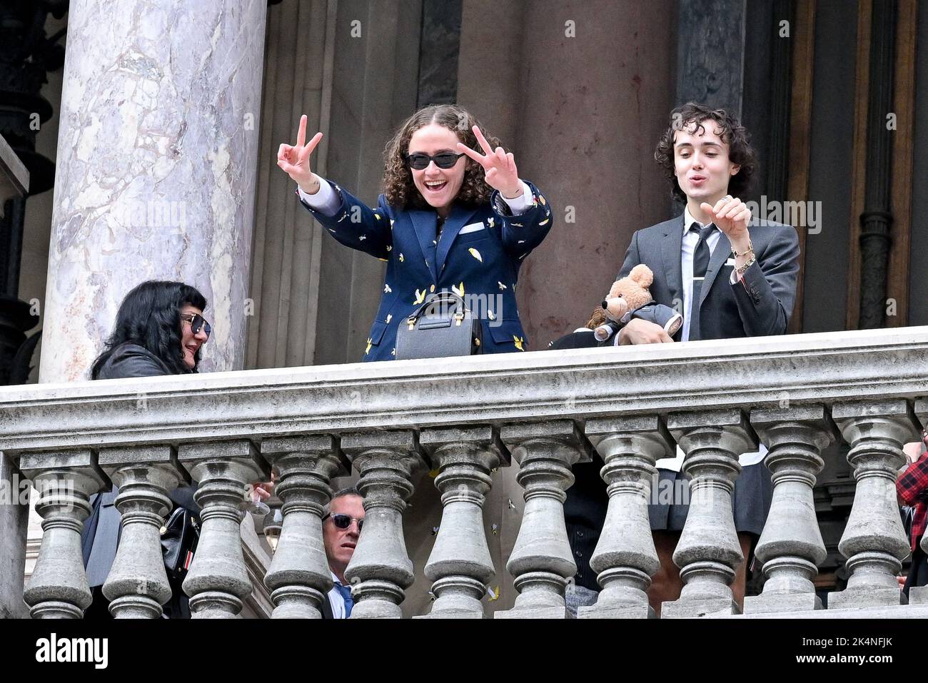 Paris, France, October 3, 2022, Ella Emhof attends the Thom Browne show ...