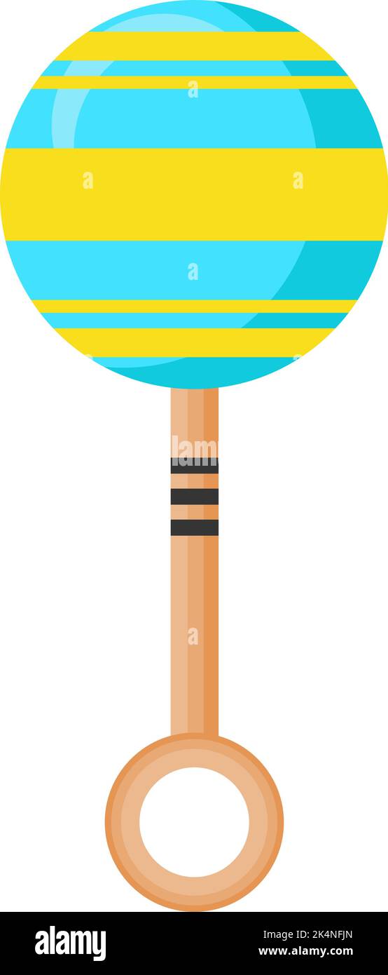 Baby rattle, illustration, vector on a white background Stock Vector ...