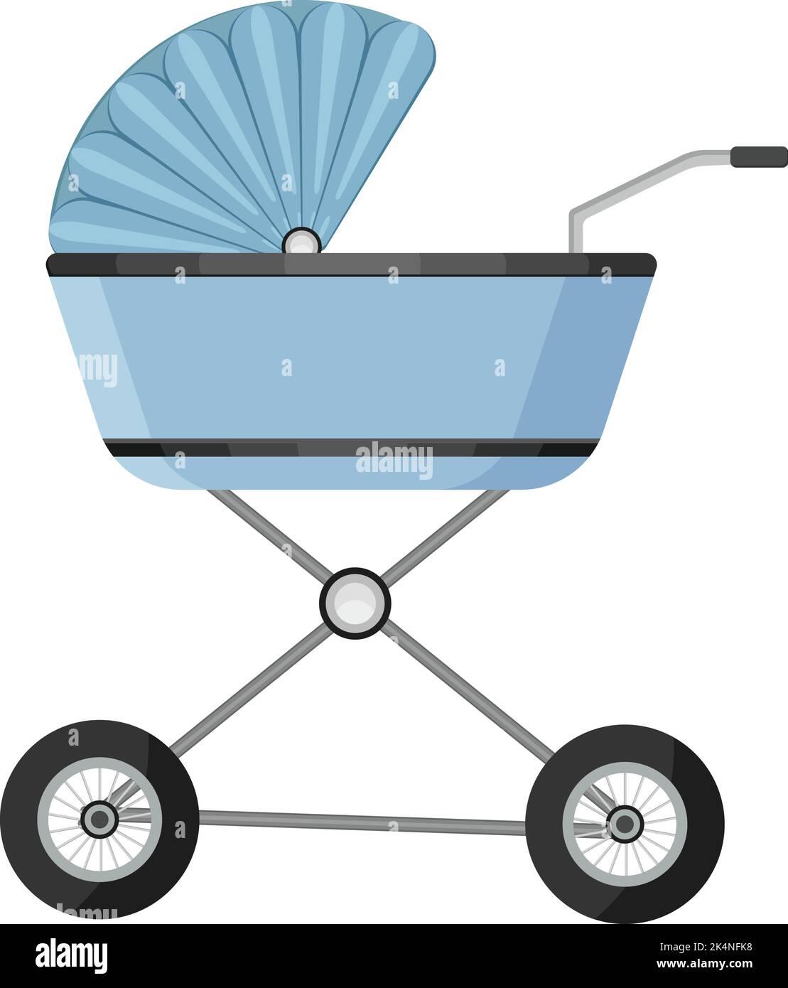 Baby stroller, illustration, vector on a white background Stock Vector ...
