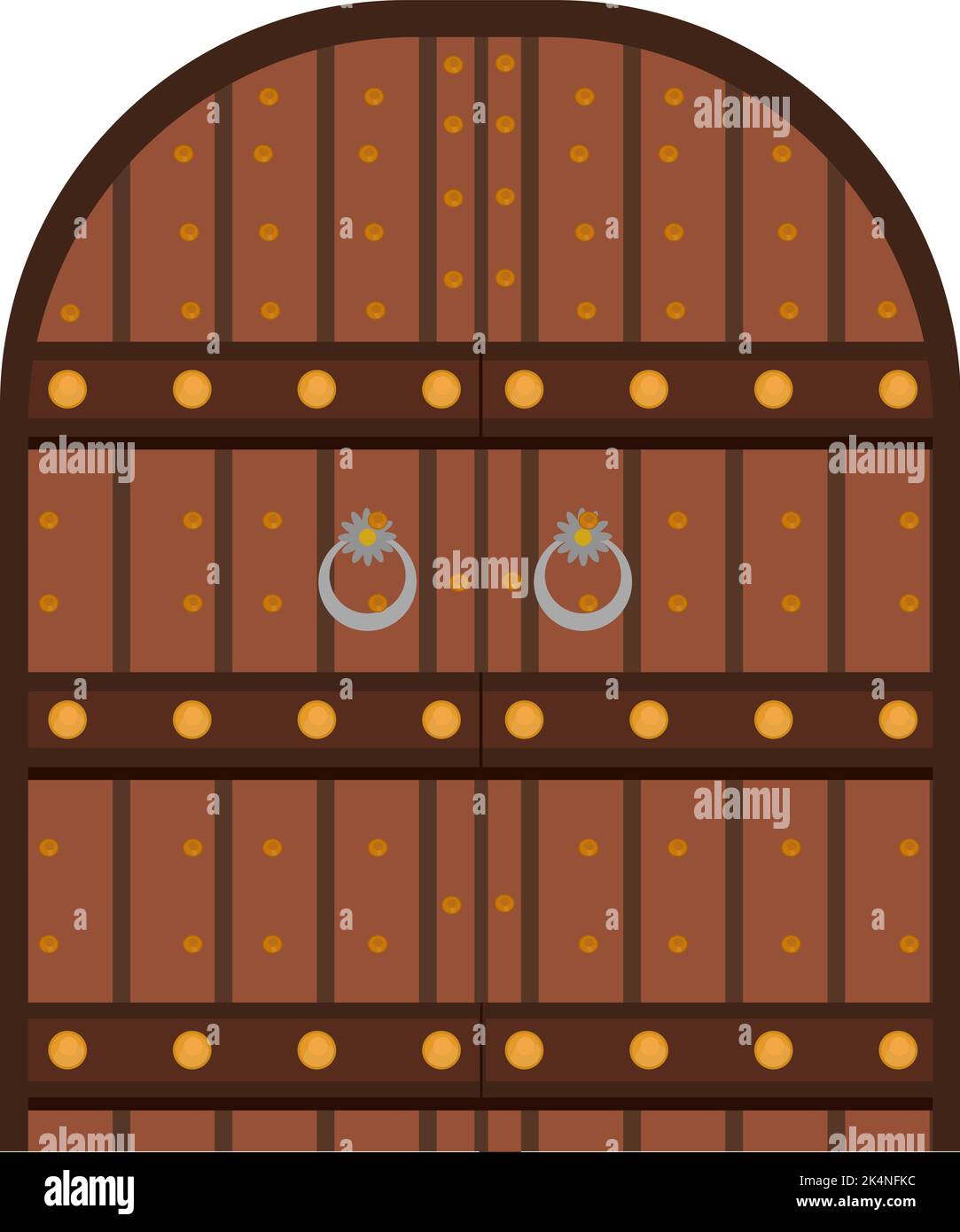 Old wooden gate, illustration, vector on a white background Stock ...