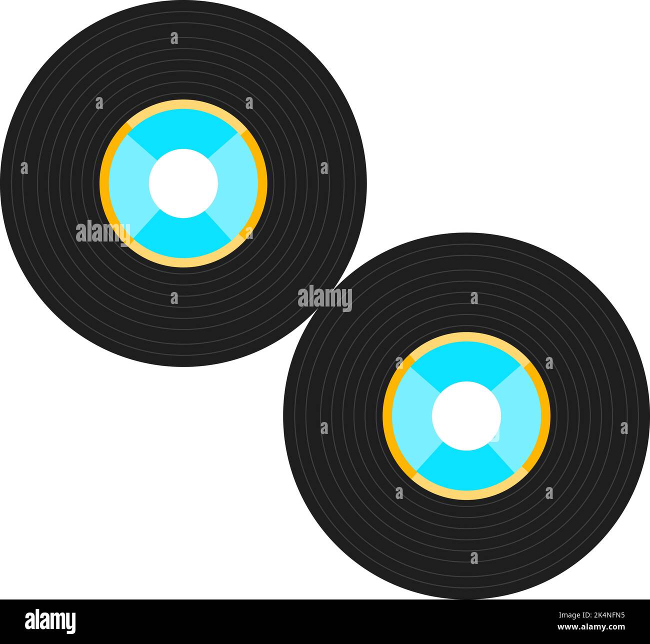 Old music records, illustration, vector on a white background Stock ...