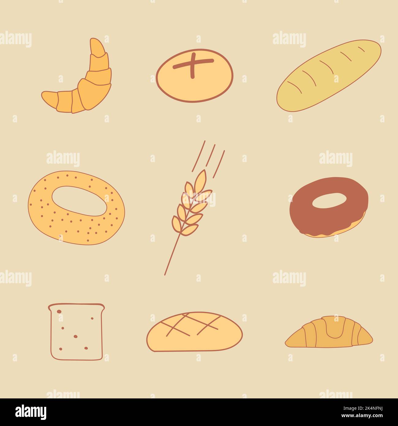 Vector image of bread products Stock Vector Image & Art - Alamy