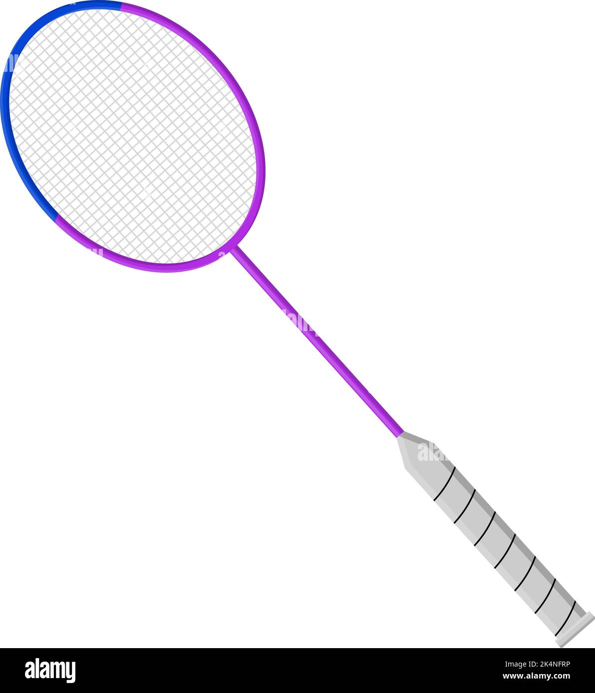 Purple badminton racket, illustration, vector on a white background ...