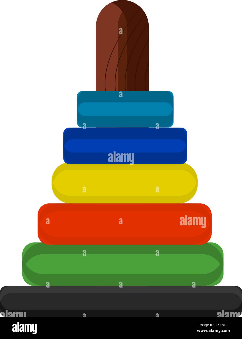Colorful pyramid toy, illustration, vector on a white background Stock ...