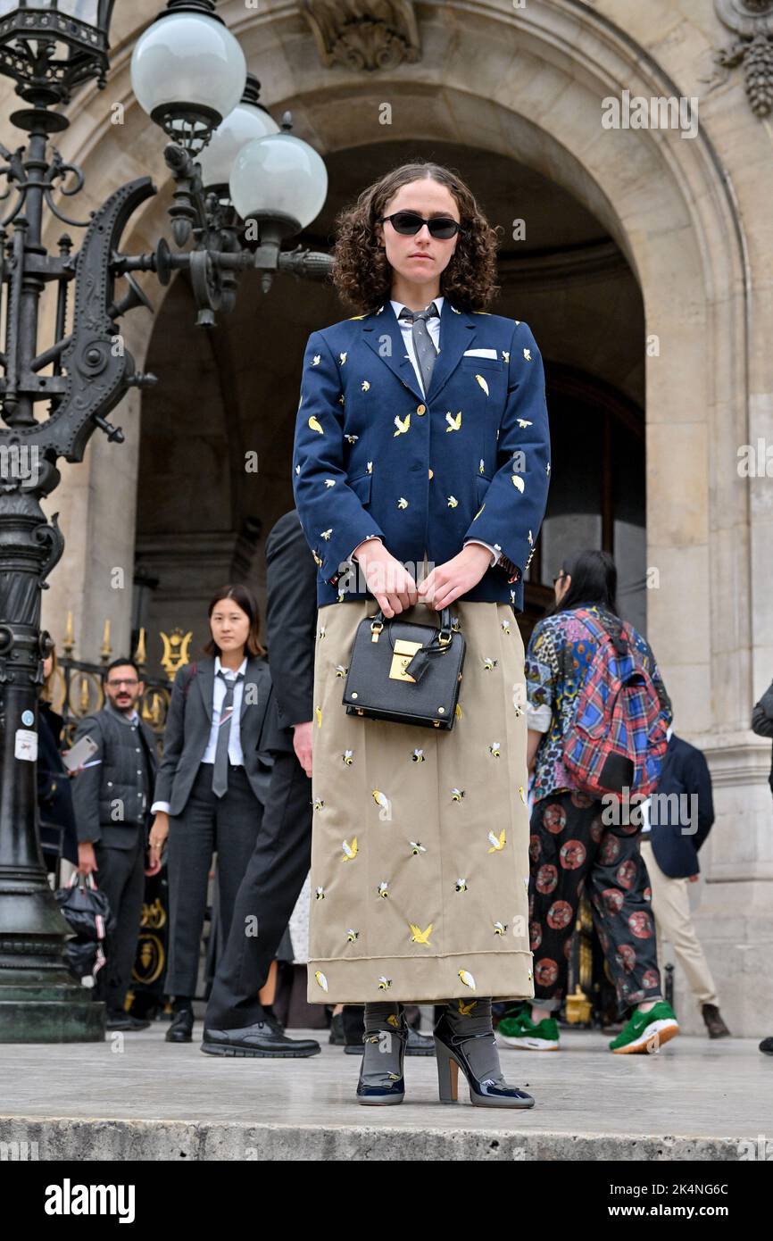 Paris, France, October 3, 2022, Ella Emhof attends the Thom Browne show ...