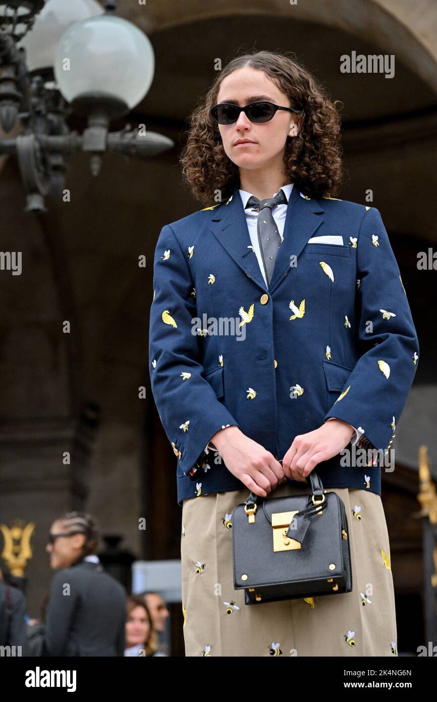 Paris, France, October 3, 2022, Ella Emhof attends the Thom Browne show ...