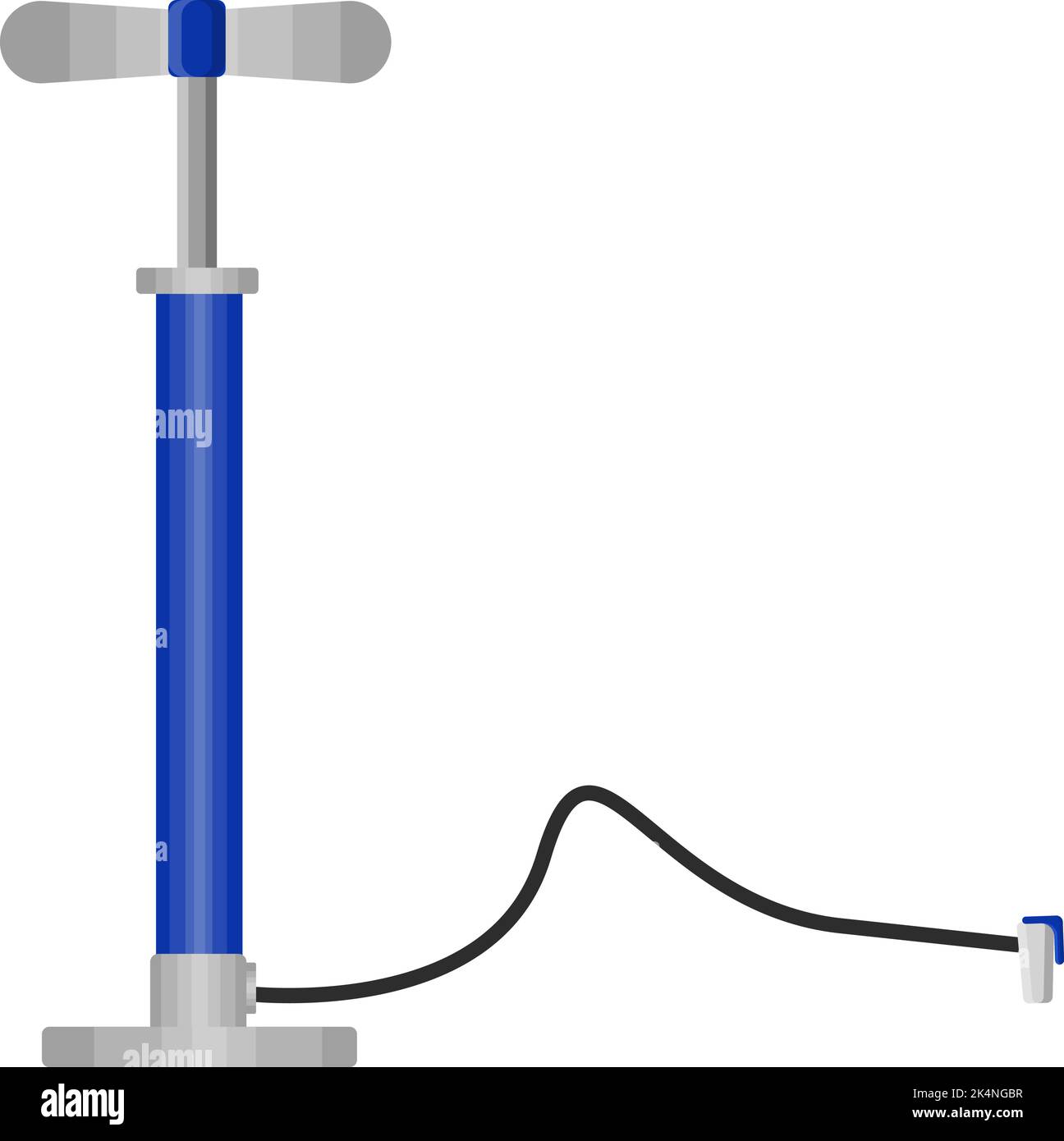Blue bike pump, illustration, vector on a white background Stock Vector ...