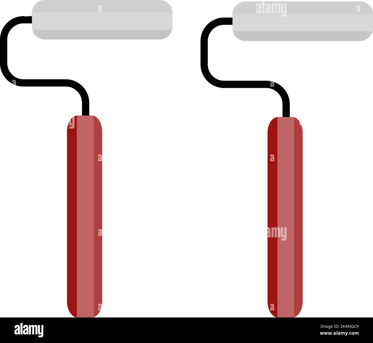 Two paint rollers, illustration, vector on a white background Stock ...