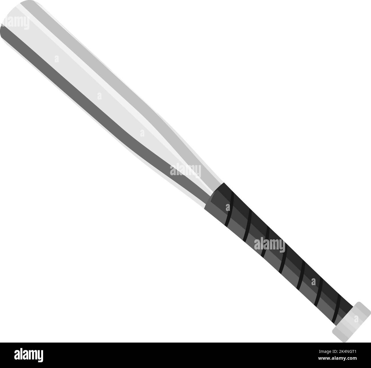 Silver baseball bat, illustration, vector on a white background Stock ...