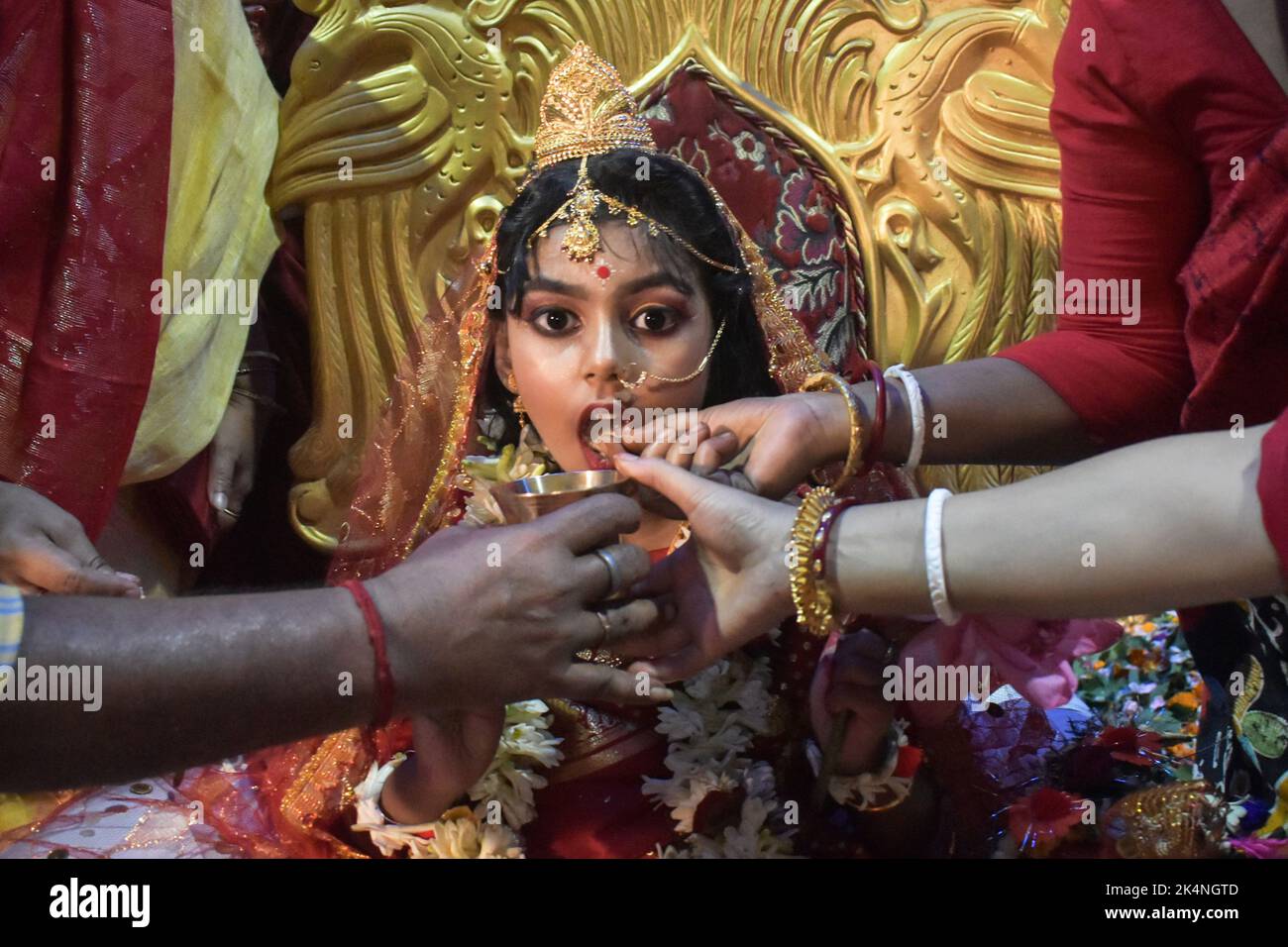 Kolkata, India, (10/3/2022) Sibangini Senapati, a five-year-old girl ...