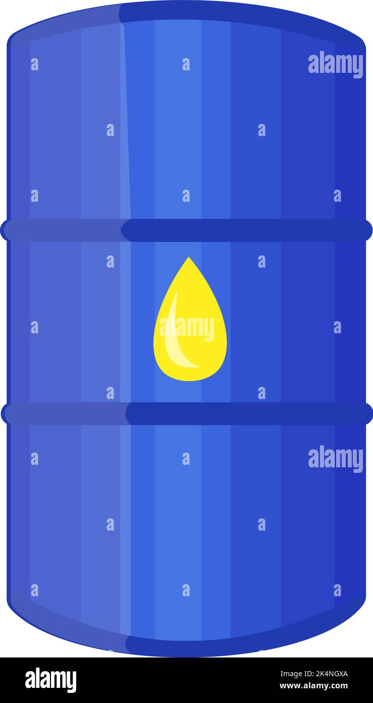 Blue oil barrel, illustration, vector on a white background Stock ...