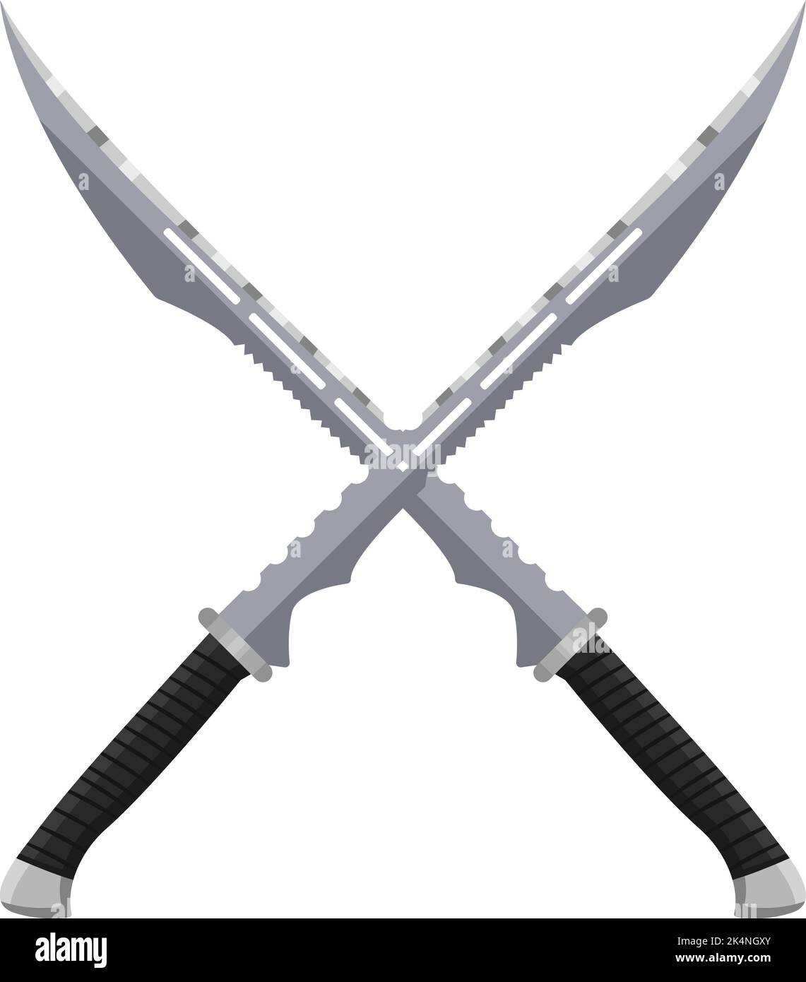 Ninja swords, illustration, vector on a white background Stock Vector ...