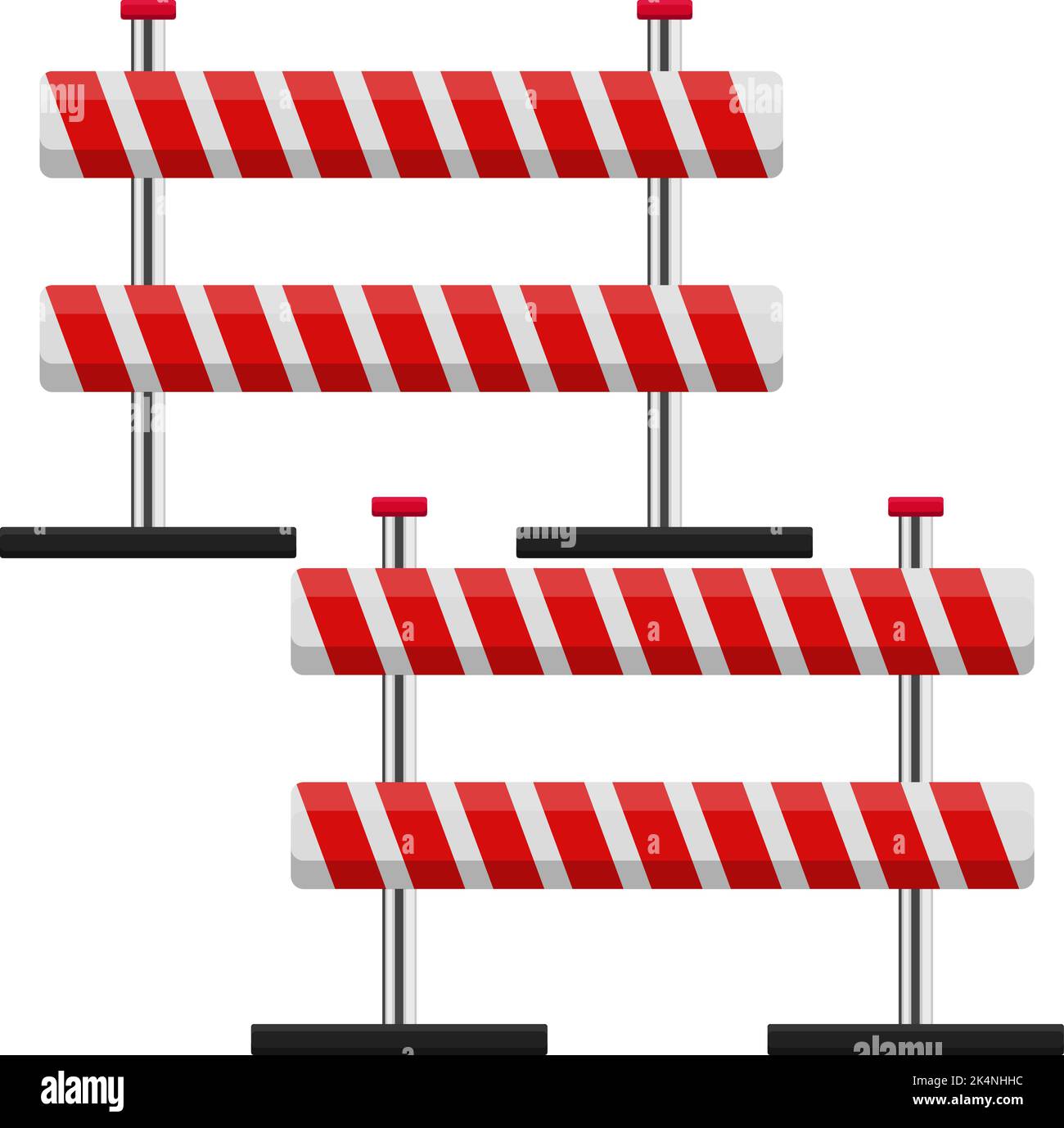 Barricade on road, illustration, vector on a white background Stock ...