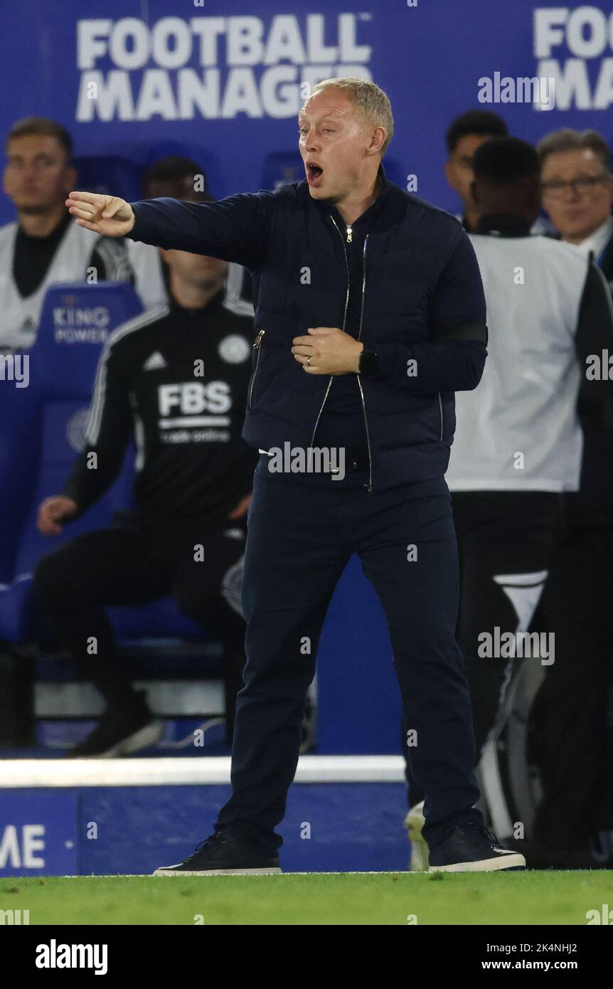 Leicester, England, 3rd October 2022. Steve Cooper manager of ...