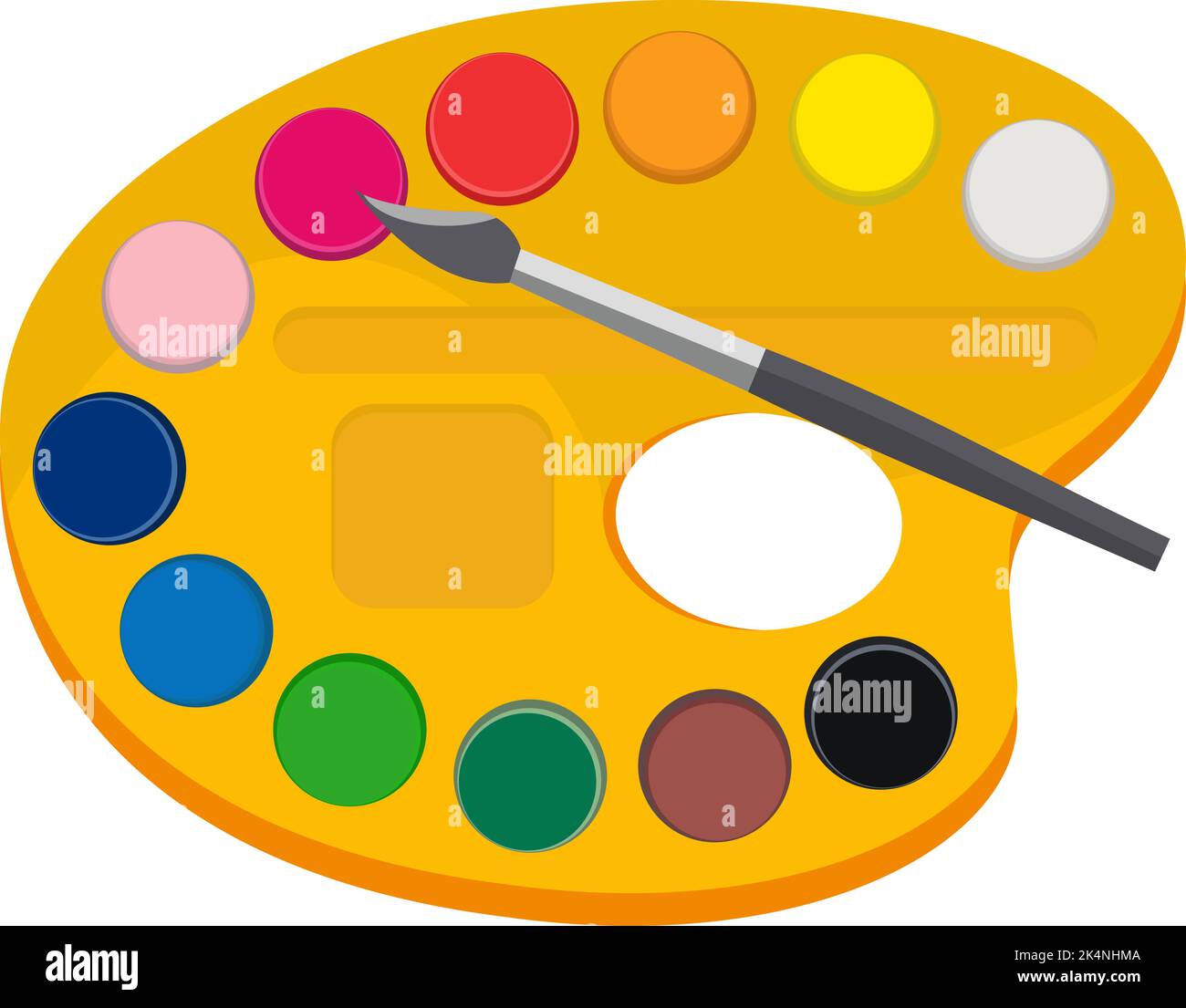 Yellow painting palette, illustration, vector on a white background ...