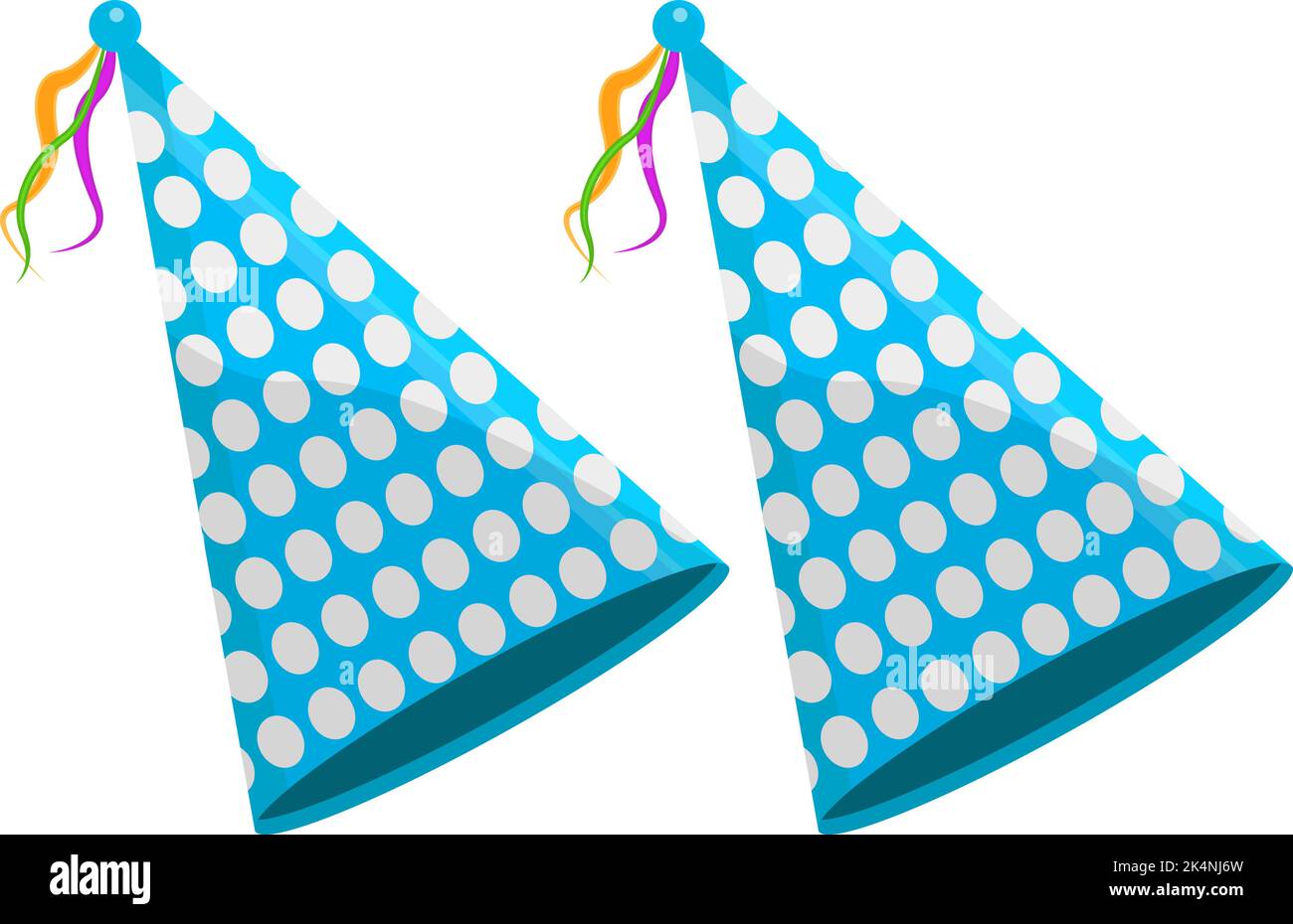 Blue party hats, illustration, vector on a white background Stock ...