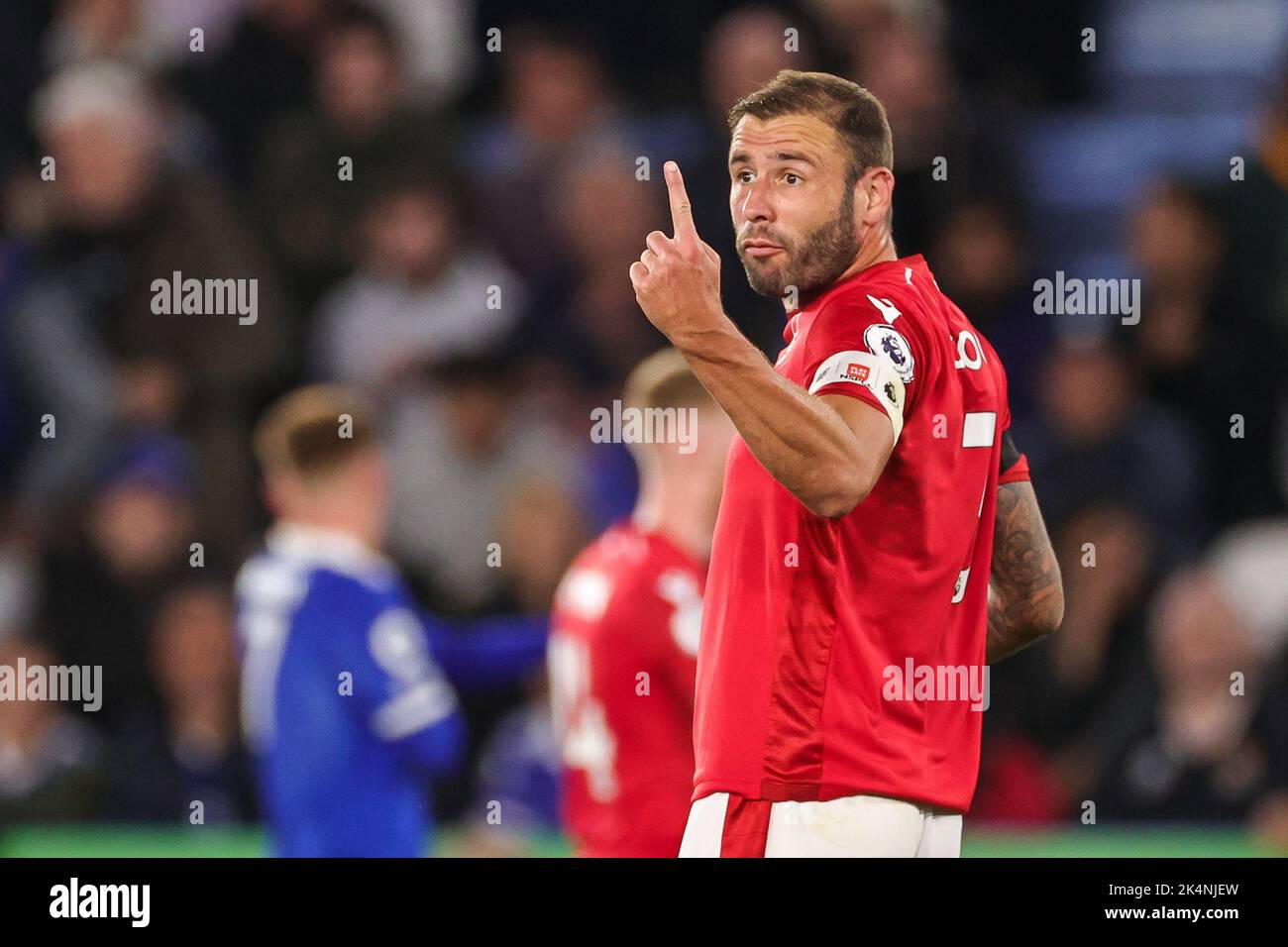 Steve Cook #3 of Nottingham Forest gives his team instructions during ...