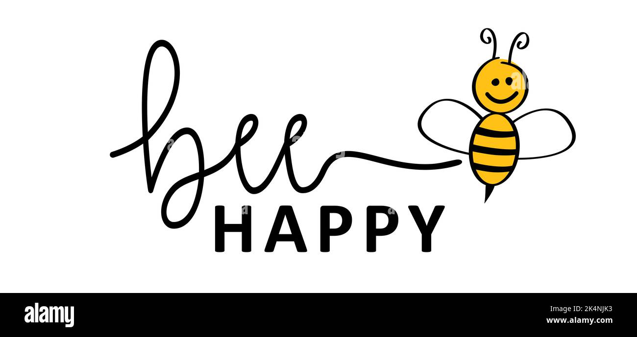 Slogan Don't worry Bee happy. Abstract yellow beehive raster background ...