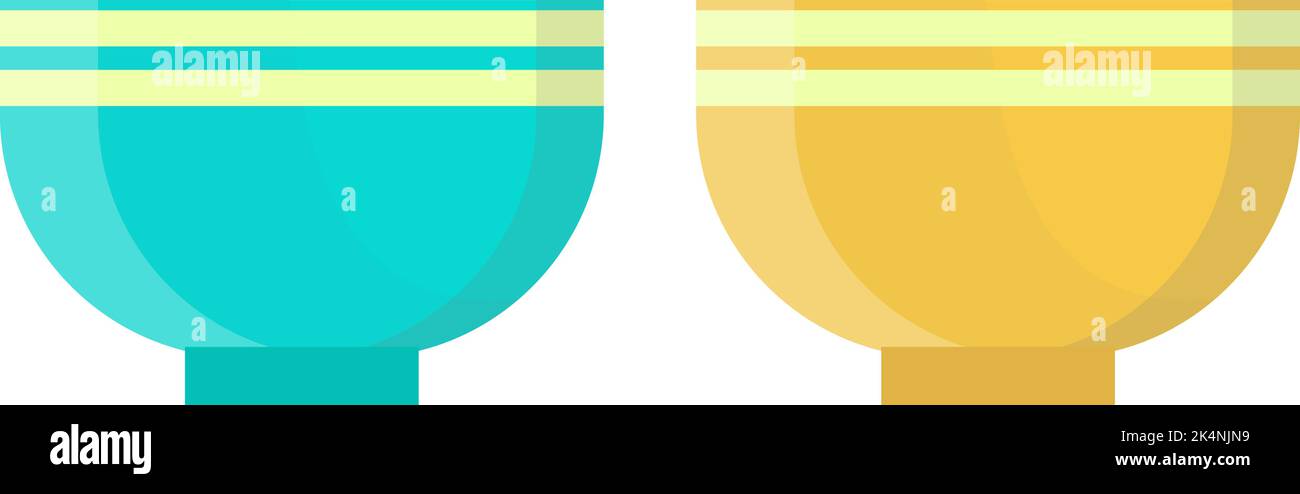 Rice bowls, illustration, vector on a white background Stock Vector ...